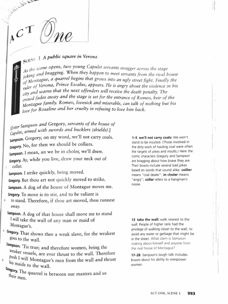 Romeo and Juliet Act 1 Scanned Pages | PDF