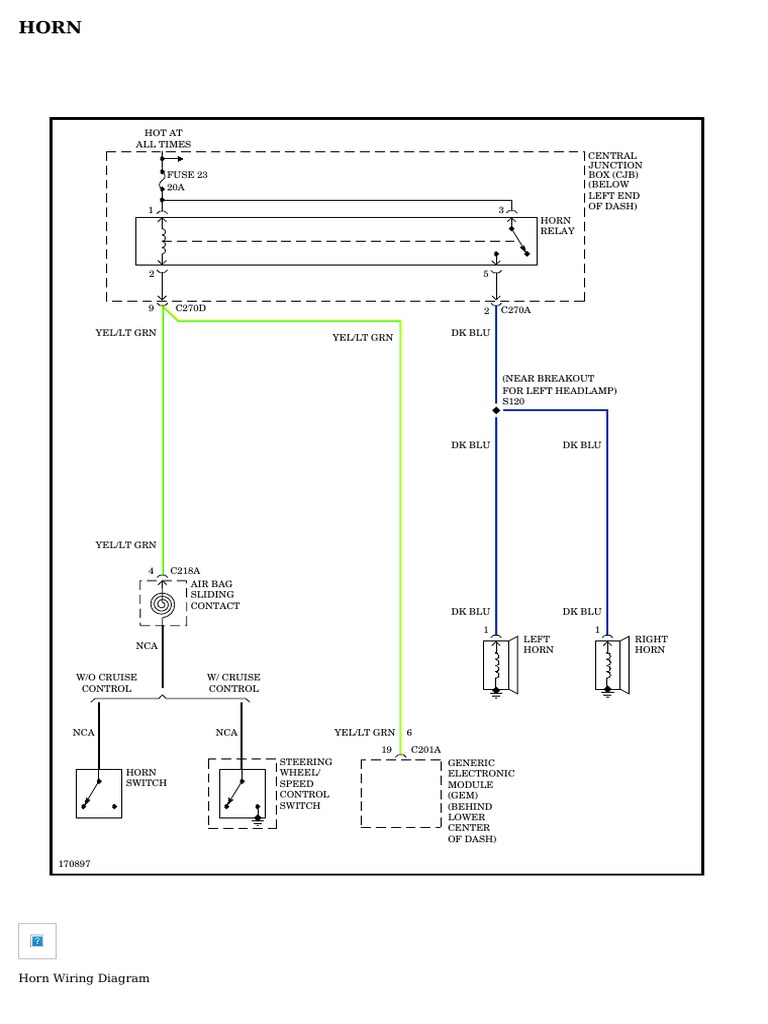 HORN - Ford Escape 2003 - SYSTEM WIRING DIAGRAMS | PDF | Vehicle ...