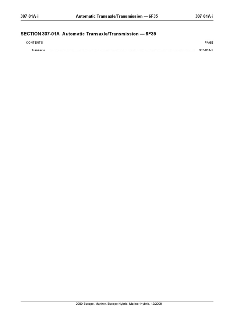 6f35 Rebuild Manual | PDF | Automatic Transmission | Manual Transmission