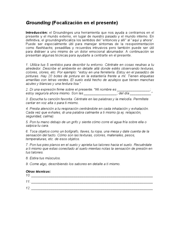 Ejercicios TEPT | PDF