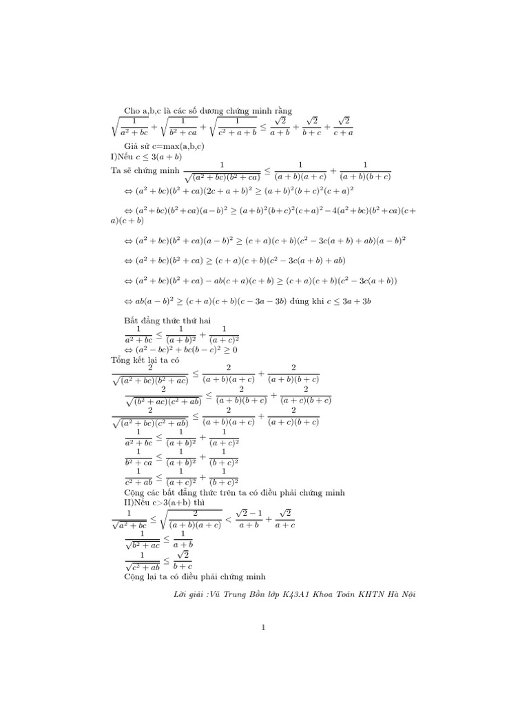 Bất đẳng thức KHTN | PDF