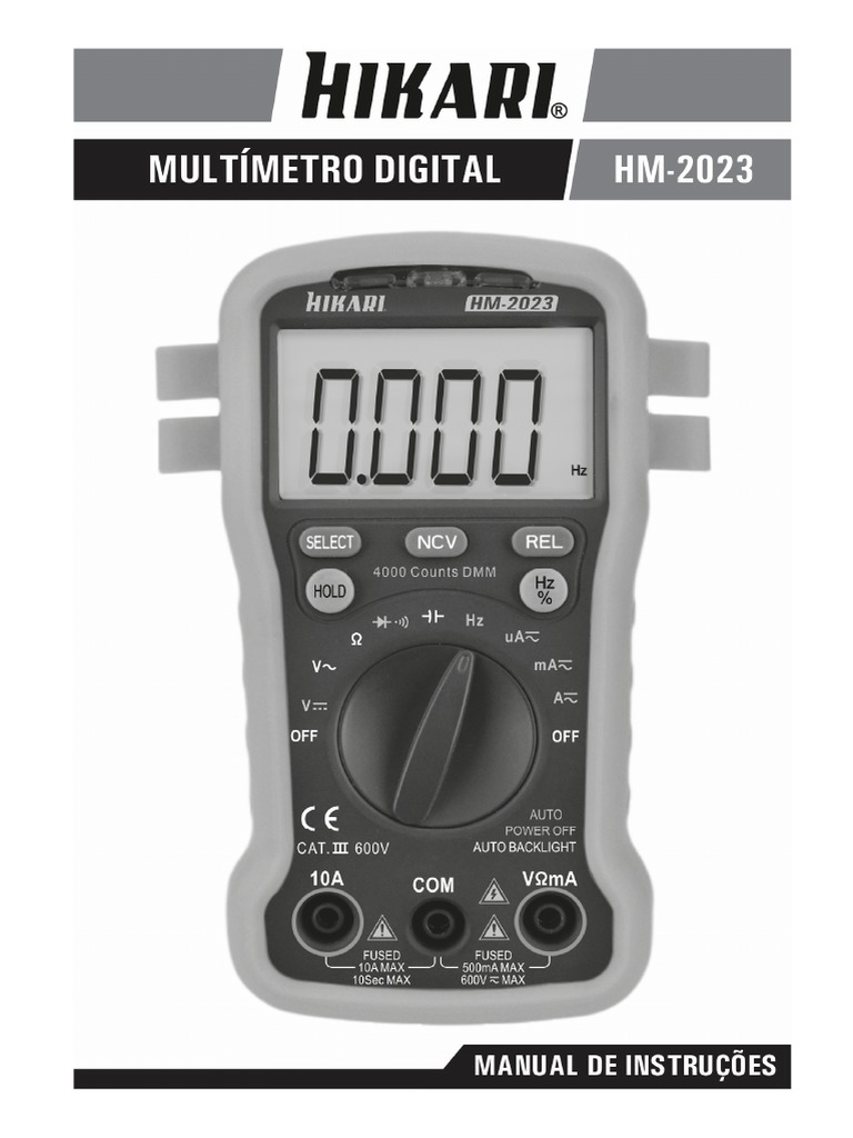 MANUAL - Multimetro Digital HM 2023 | PDF | Rede elétrica | Circuitos em série e em paralelos