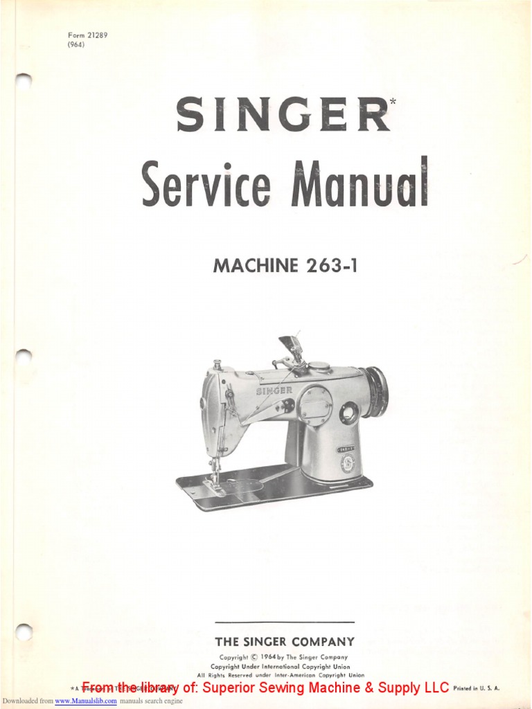 Singer 263-1 | PDF | Sewing Machine | Tools