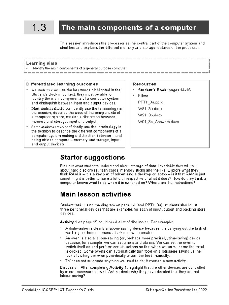 Session 1.3.a | PDF | Computer Data Storage | Input/Output