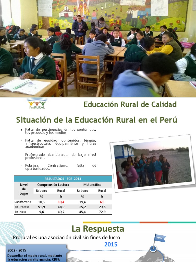 La educación rural en el Perú: desafíos y oportunidades de un modelo ...