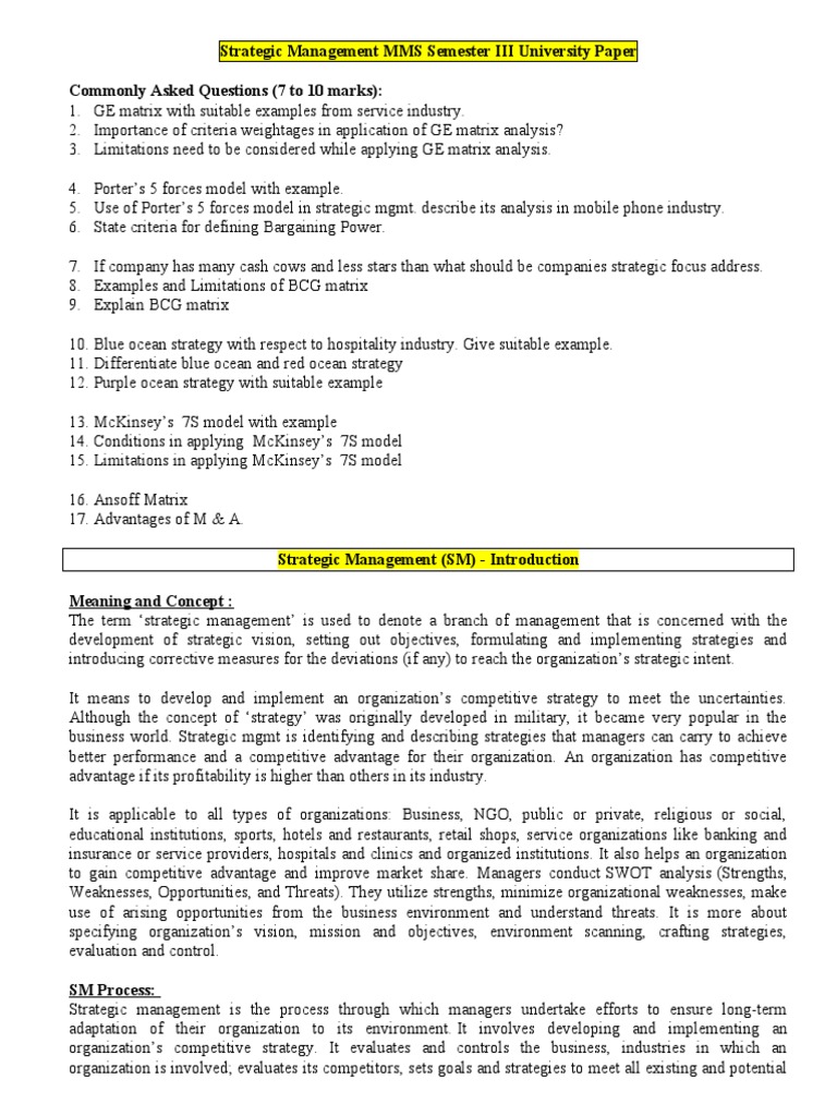 Strategic Management Tools and Techniques: A Comprehensive Review of ...