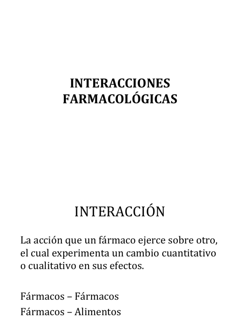 Tema 4-Farmacología-Interacciones Farmacológicas | PDF | Medicamentos con receta | Farmacocinética