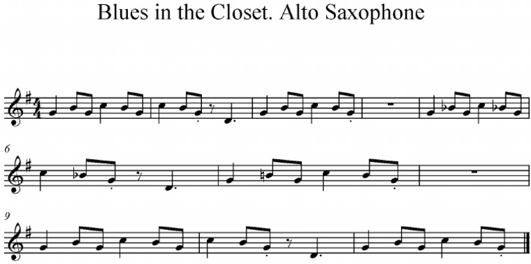 Blues in The Closet Saxophone | PDF