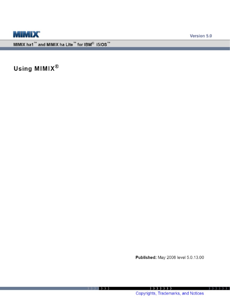 Using MIMIX - Vision Solutions - Manualzz | PDF