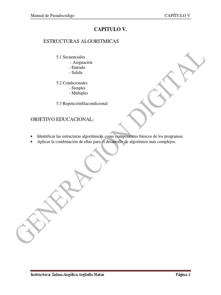 Capitulo 5 | PDF | Algoritmos | Programa de computadora