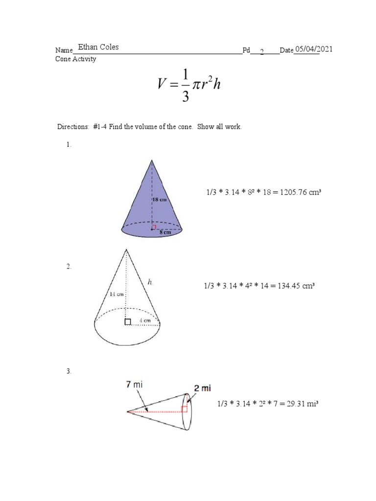 Kami Export - Cone Activity | PDF | Teaching Methods & Materials | Home ...