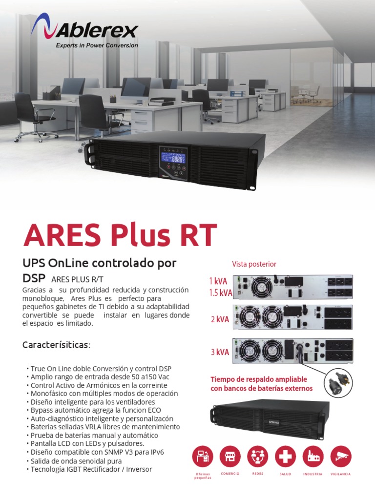 UPS Ablerex Ares Plus RT 3000 | PDF | Inversor de energia | Ingenieria ...