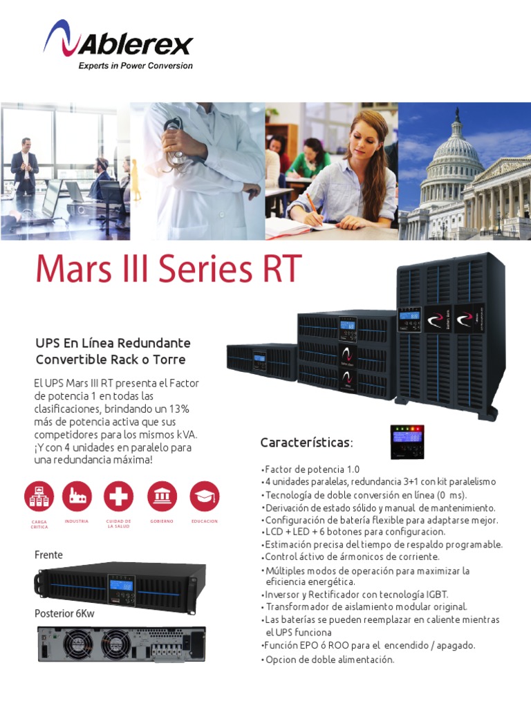 UPS Ablerex Mars III Series RT 6 kVA y 10 kVA | Download Free PDF | Quantity | Computer Engineering