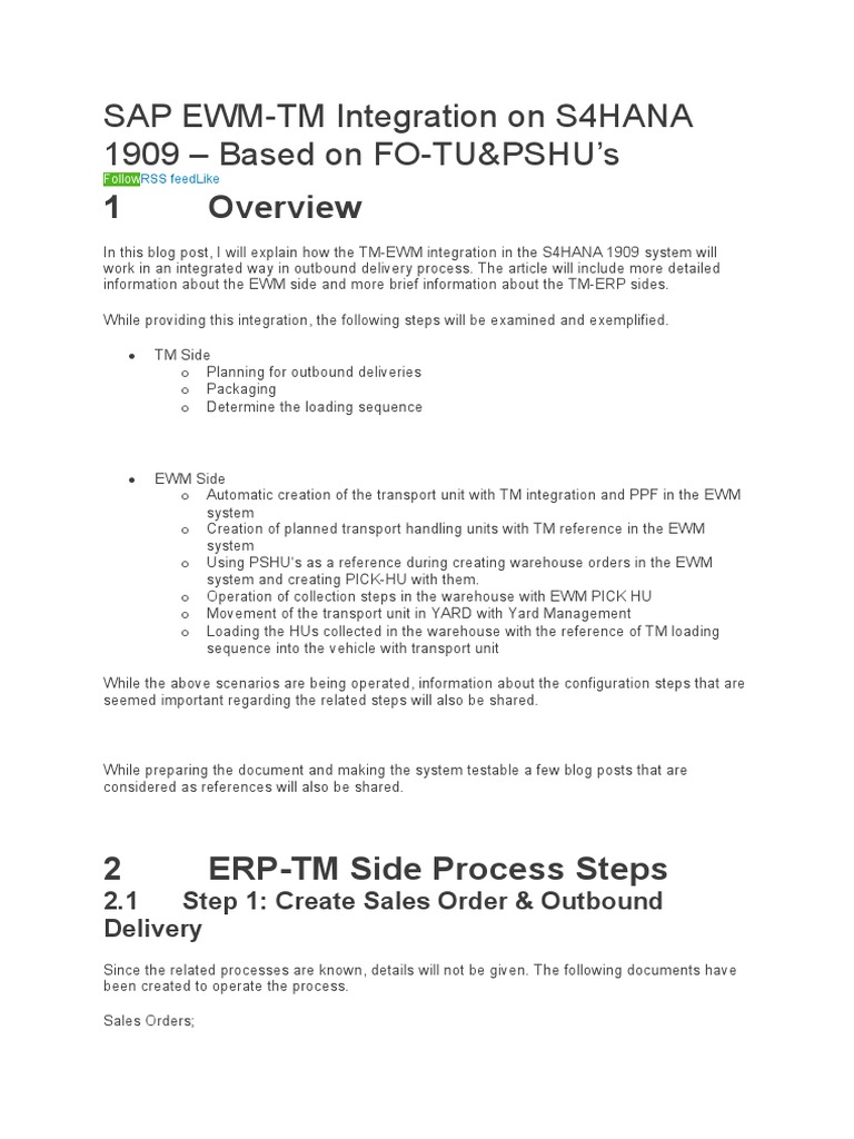 SAP EWM TM Integration | Download Free PDF | Information Technology ...