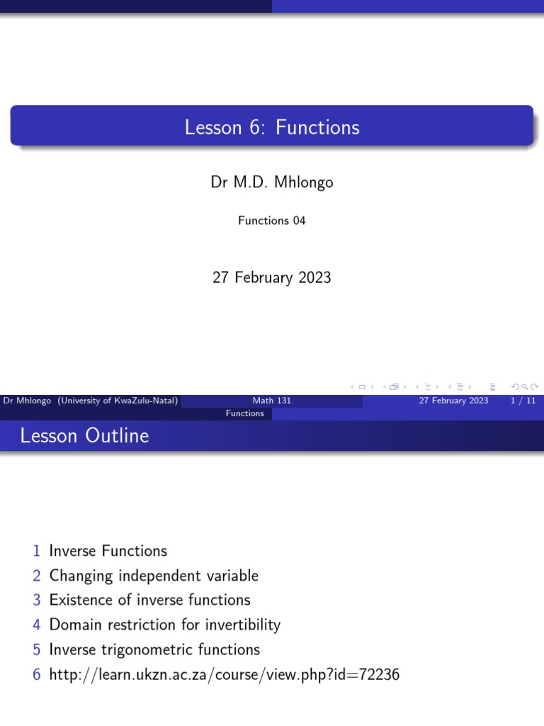 Lesson6 Functions04 Pdf Function Mathematics Trigonometric Functions 