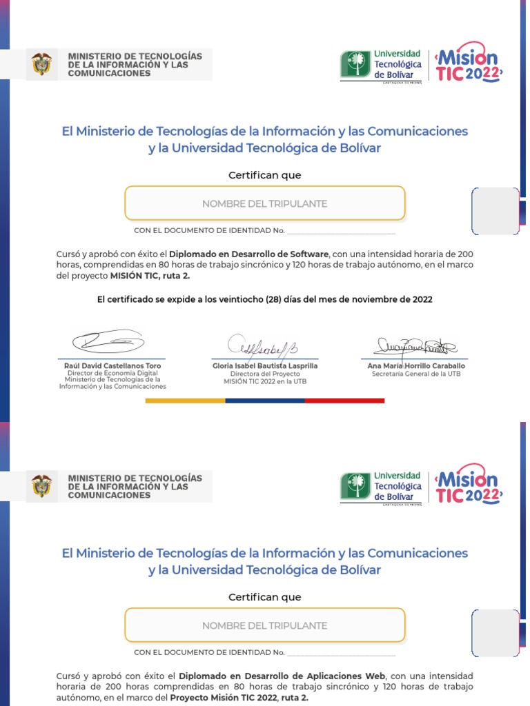 Certificados UTB | PDF | Tecnología de información y comunicaciones ...