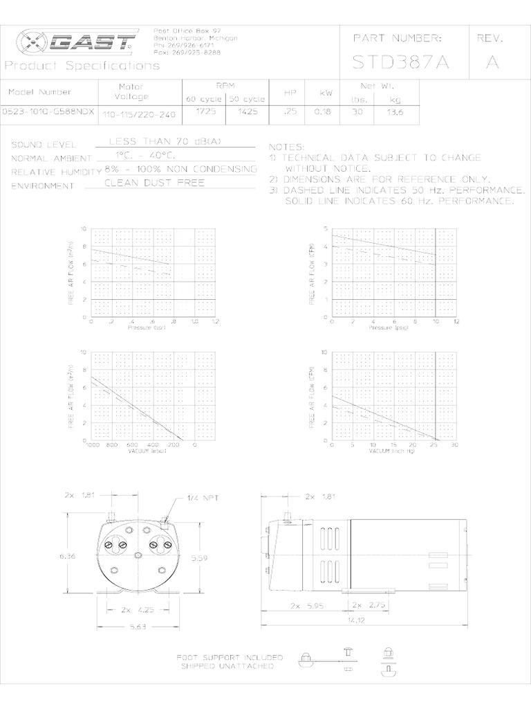Gast Vac Pump 0523 | PDF