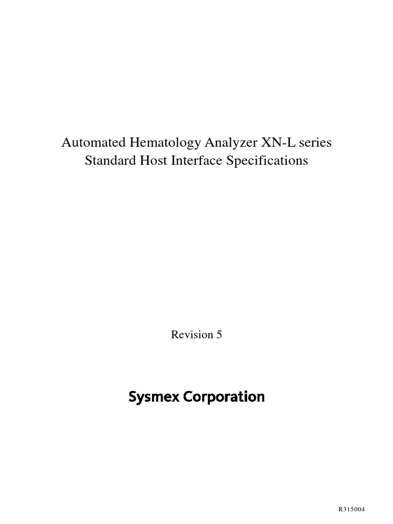 XN-L Hematology Analyzer Specs | PDF | Transmission Control Protocol ...