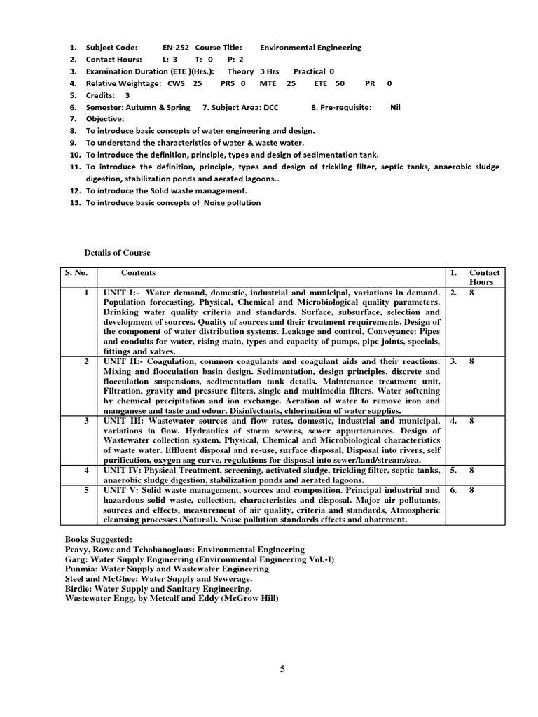 CivilEngg Syllabus Dtu CE 2.0 | PDF | Stress (Mechanics) | Sewage Treatment