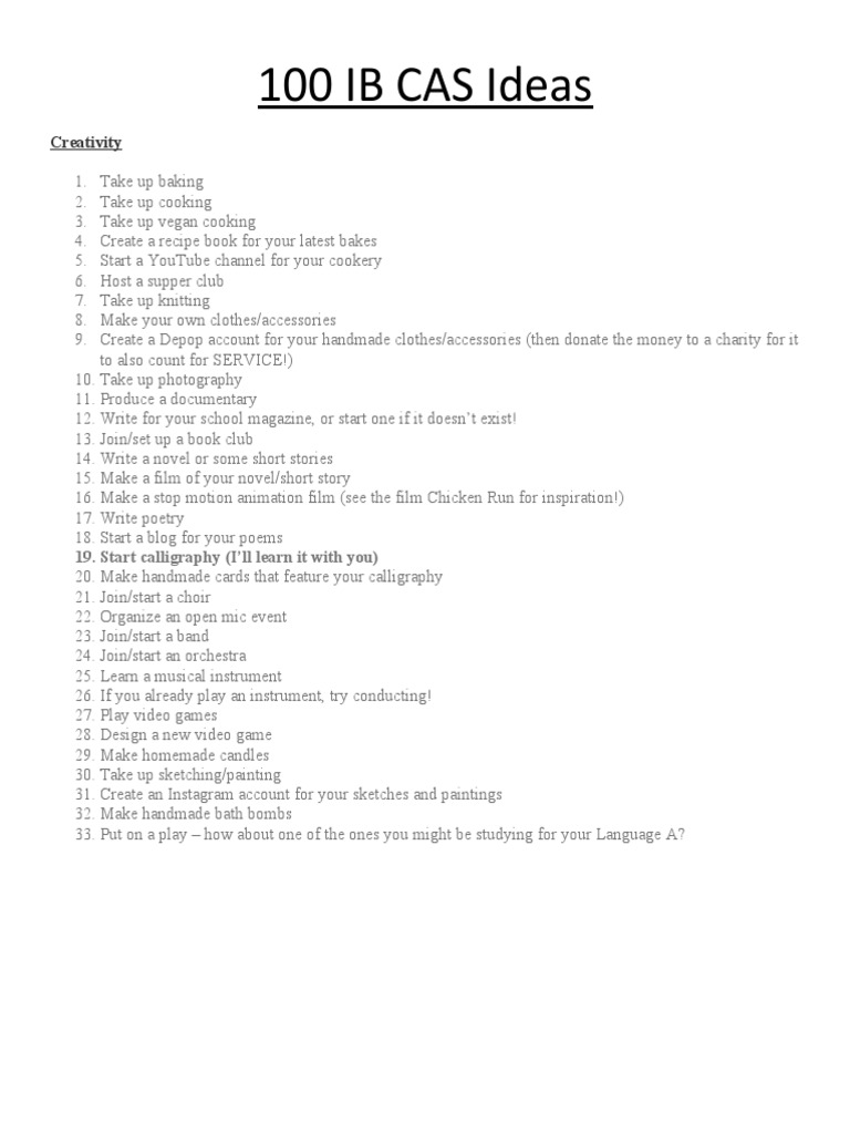 CAS Ideas | PDF
