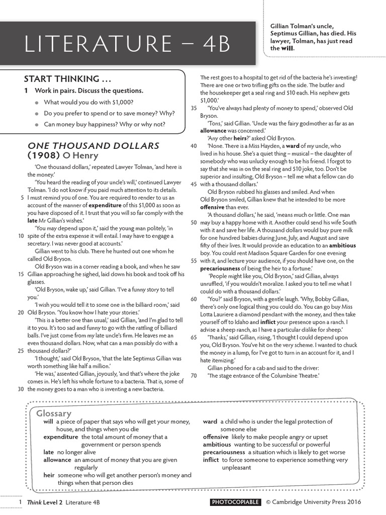 Think l3 Lit4b | PDF