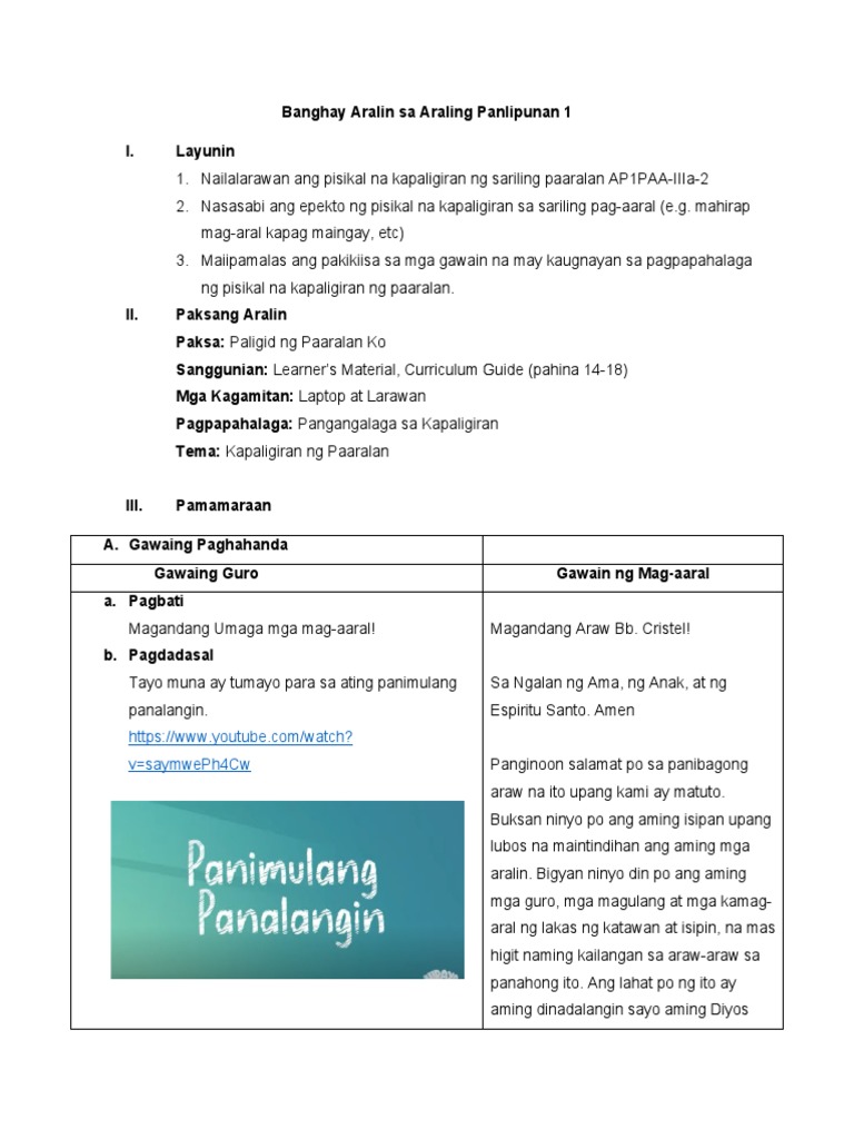 Lesson Plan in Ap 1 | PDF