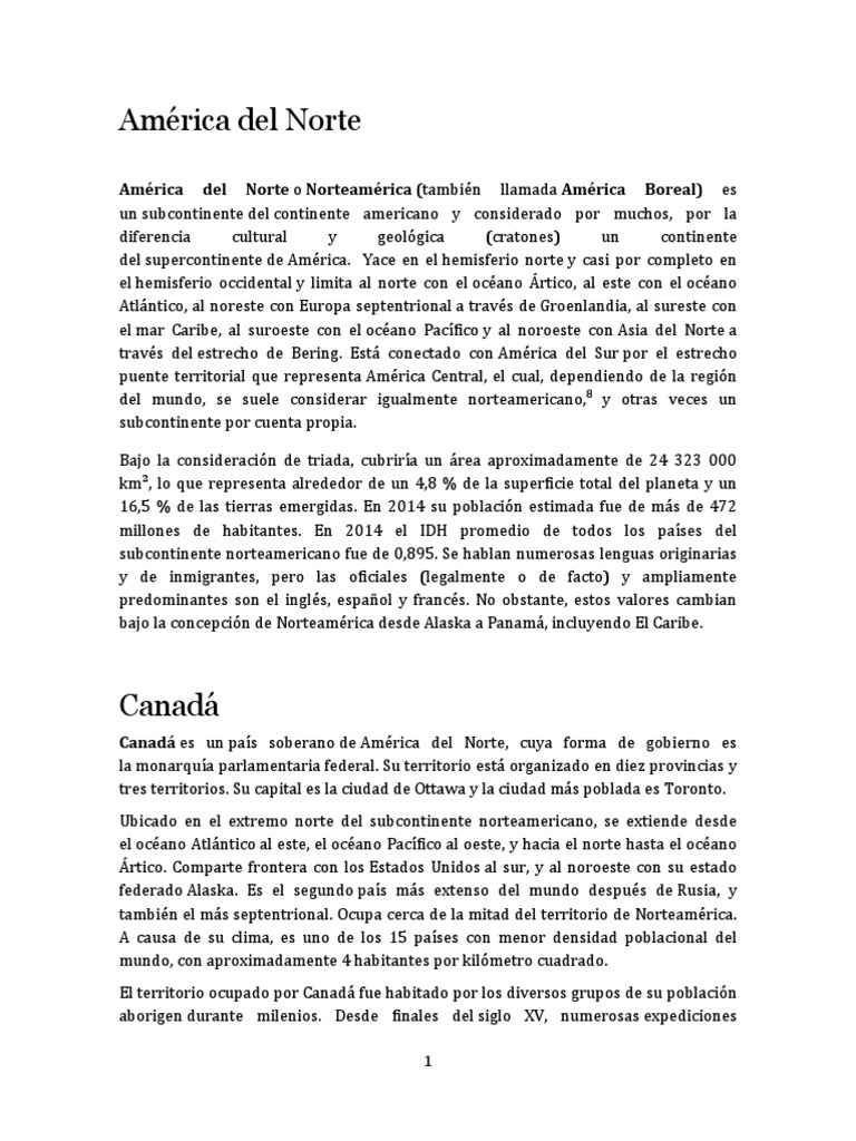 América Del Norte Paises y Bandera | PDF | América del Norte | Los símbolos