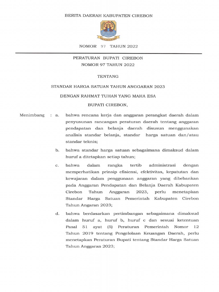 BD Perbup SHS 2023-Lampiran I-II | PDF