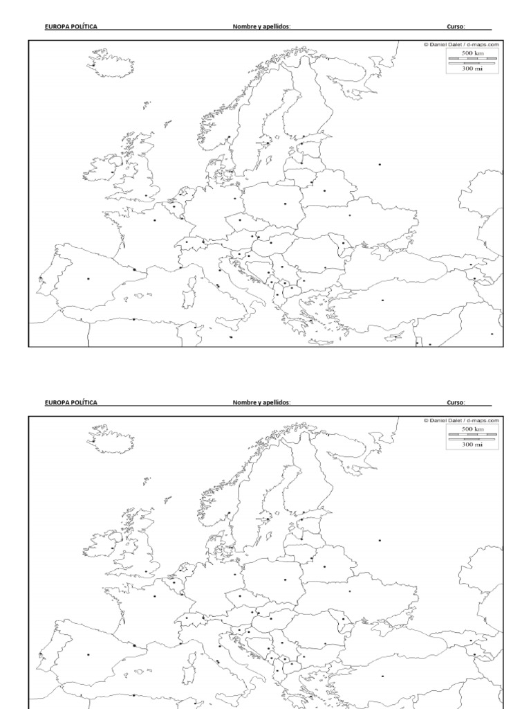 Mapa Mudo Político de Europa 2024 | PDF | Artes del Lenguaje y ...