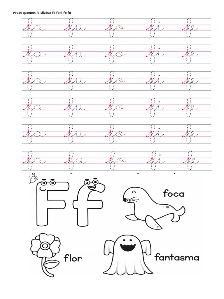 Practiquemos La Sílabas Fa Fe Fi Fo Fu | PDF