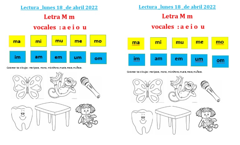Lectura Letra M | PDF
