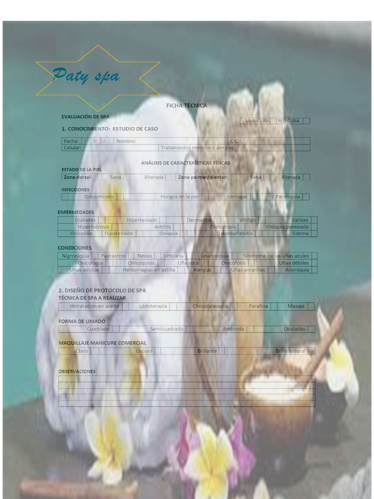 Ficha Tecnica Spa | PDF