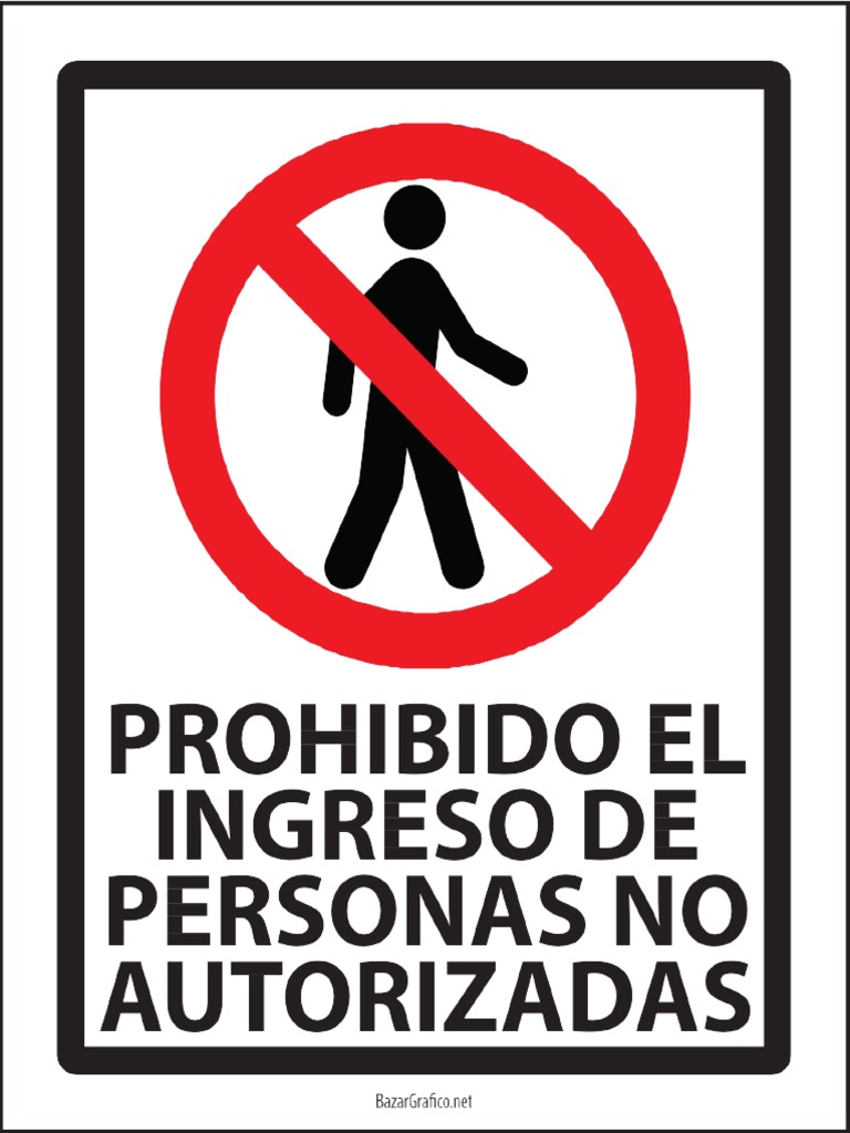 Cartel Prohibido El Paso Solo Personal Autorizado para Imprimir Gratis ...