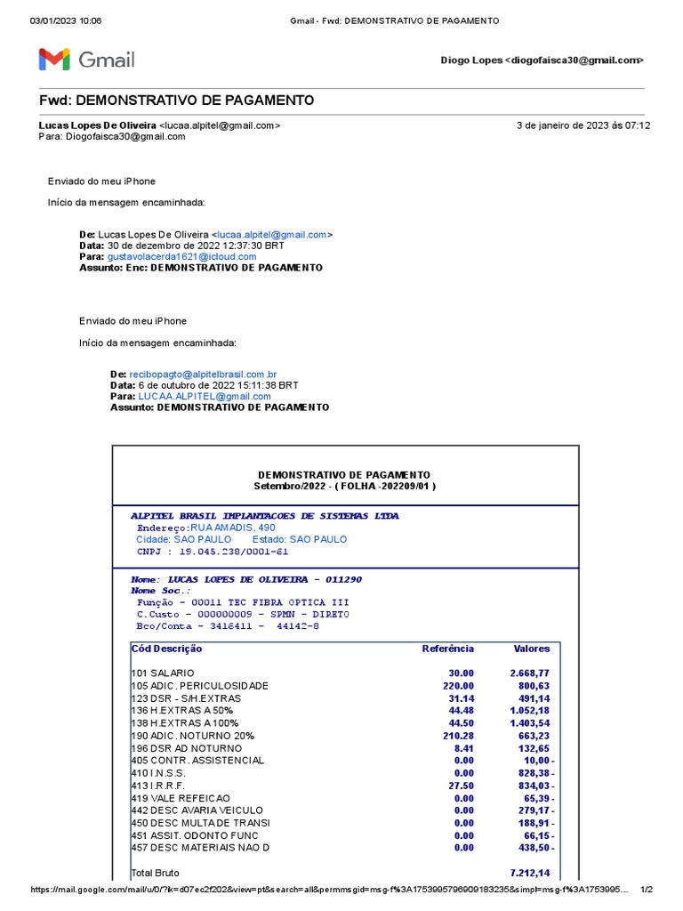 Holerite Setembro 2022 | PDF