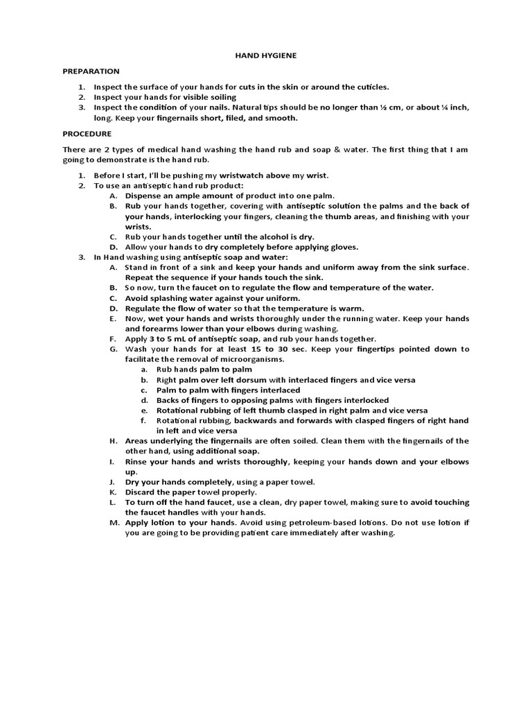 Checklist Hand Hygiene Open Gloving Short Ver | PDF | Hand Washing | Hand