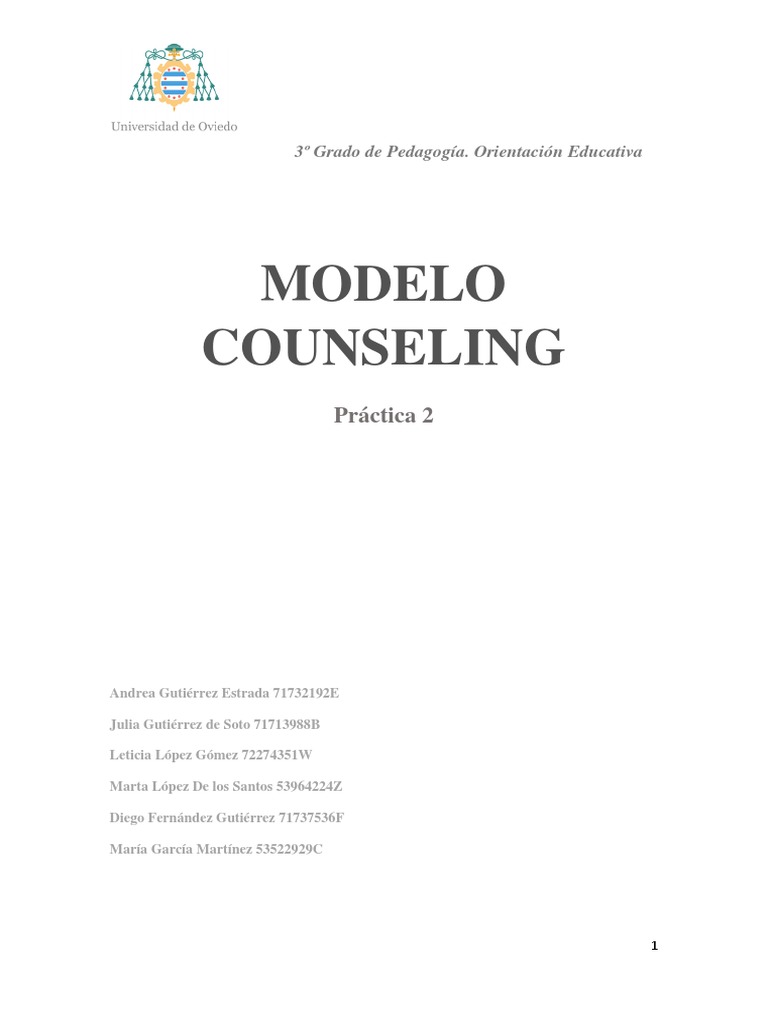 Modelo Counseling | PDF | Asesoramiento | Psicoterapia
