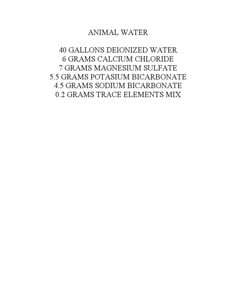 Animal Water | PDF