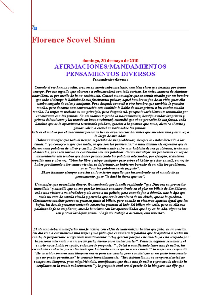 Florence Scovel Shinn | PDF | Dios | Fe