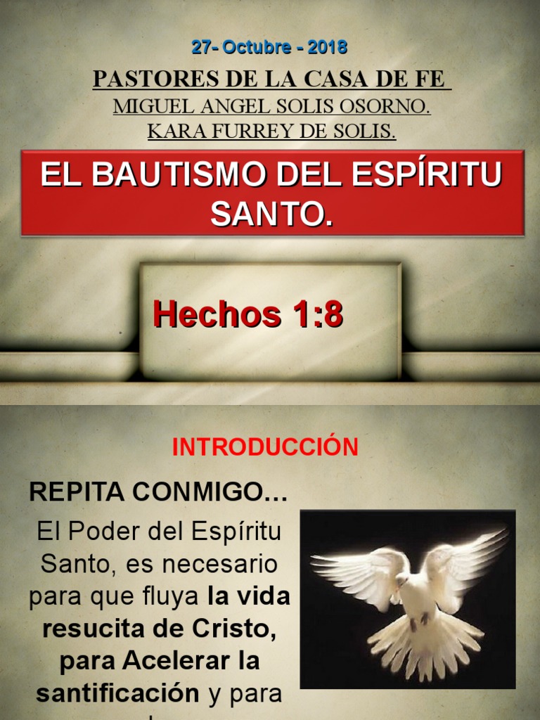 El Bautismo Del Espíritu Santo. | PDF | espíritu Santo | Santificación