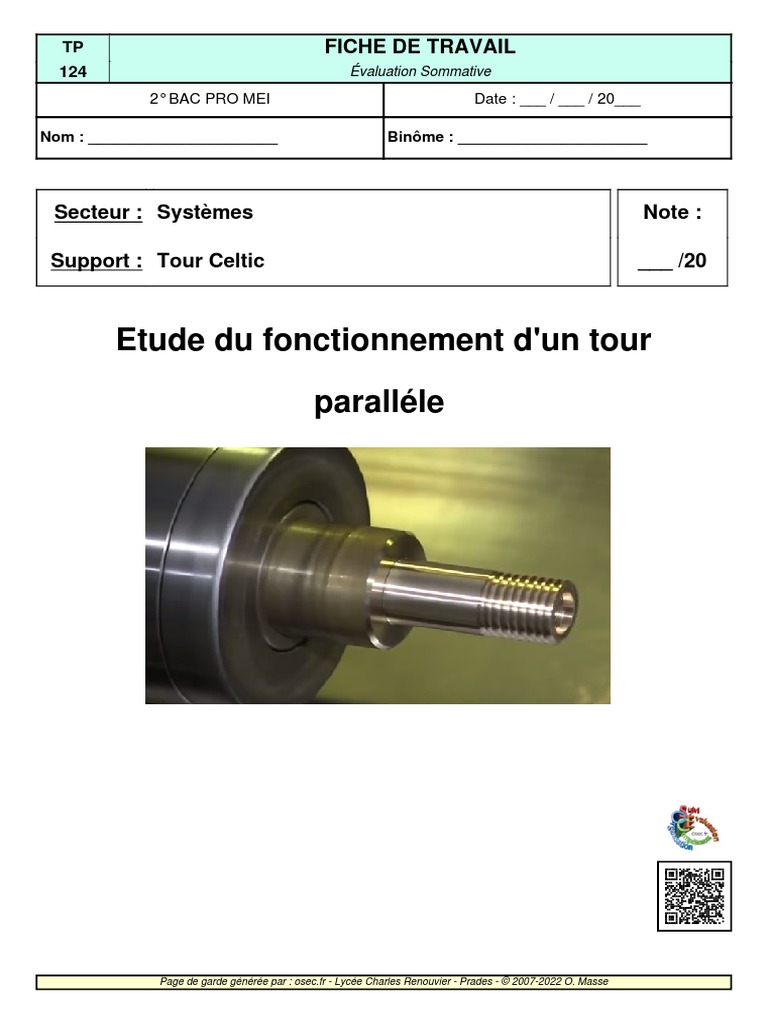 TP 124 Complet | PDF | Usinage