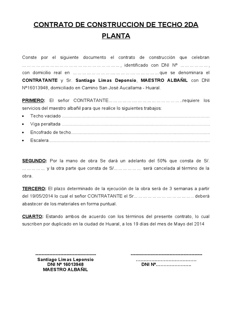 Contrato de Construccion | PDF