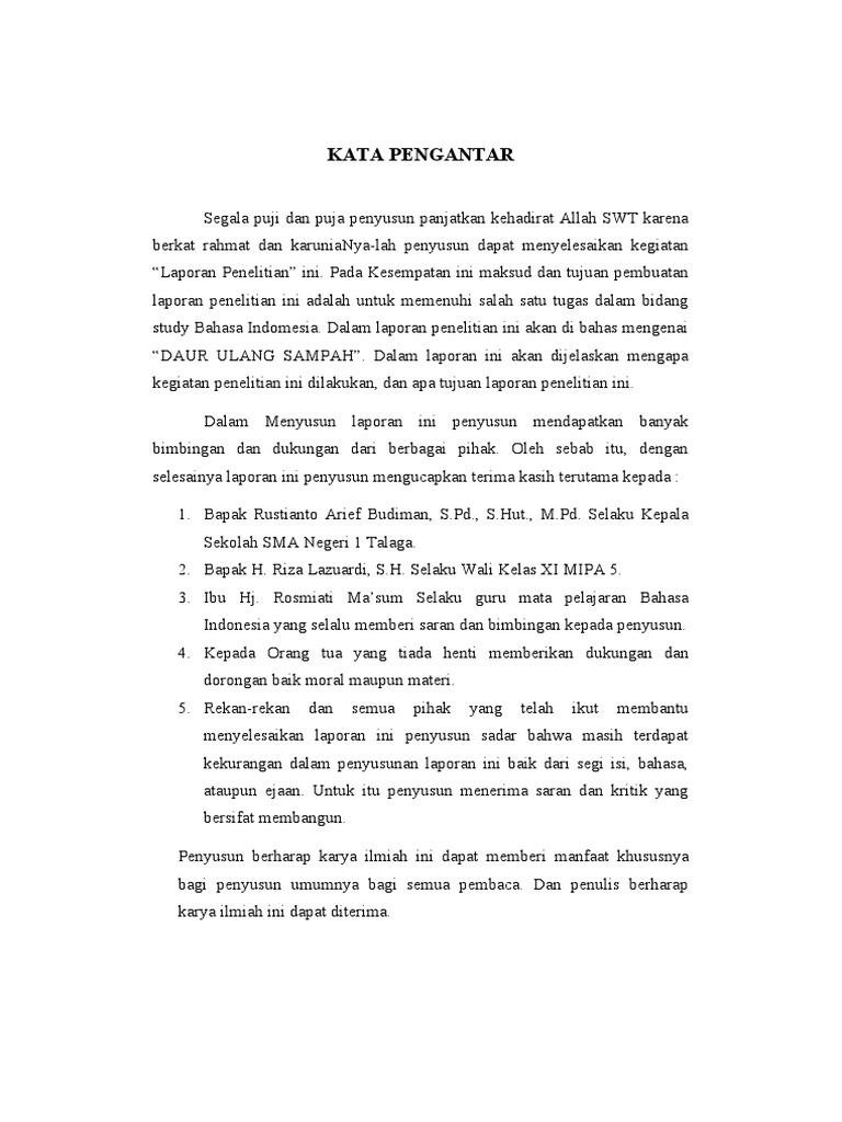 KATA PENGANTAR karya ilmiah | PDF