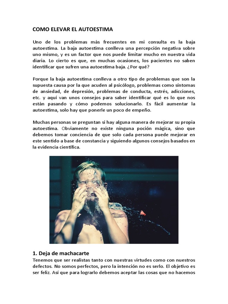 Como Elevar El Autoestima | PDF | Autoestima | Conceptos psicologicos