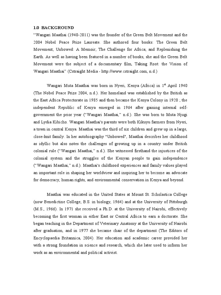 Wangari Maathai: Environmental Pioneer | PDF | Natural Environment