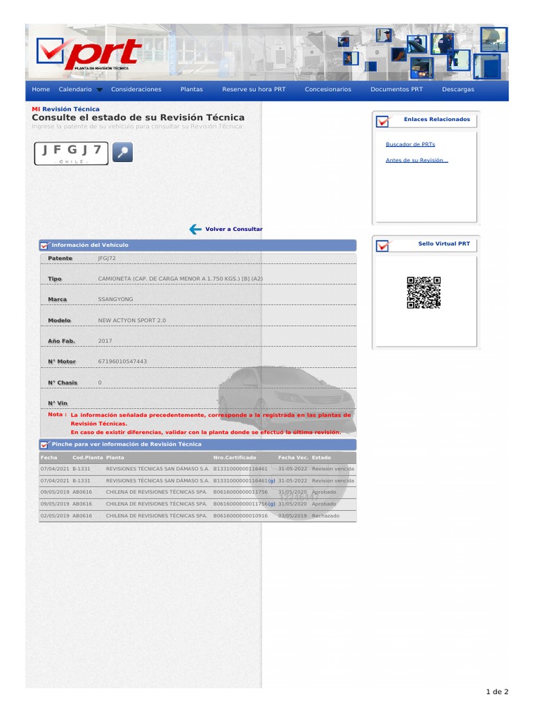 REVISION TECNICA JFGJ72 1222023 V m640-BY | PDF | Vehículos | Vehículo de motor