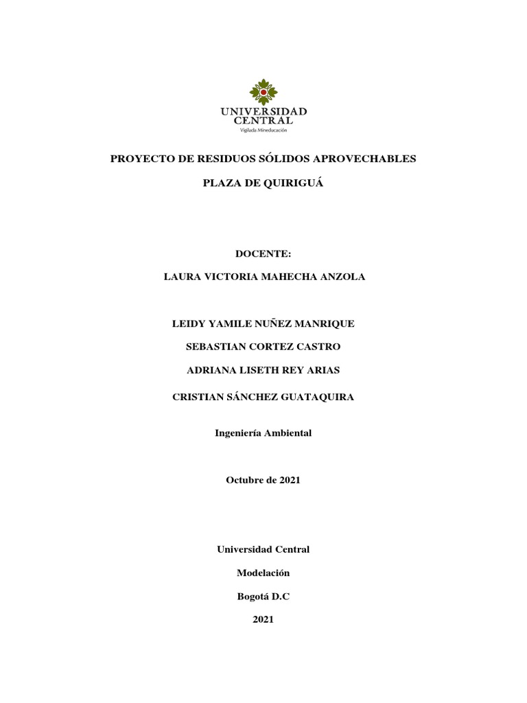Proyecto | PDF | Residuos | Vertedero