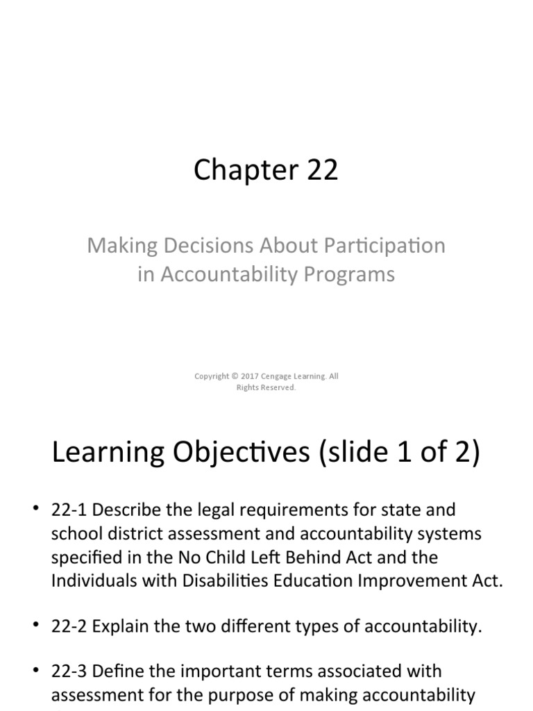 Salvia 13e PPT ch22 | PDF | Educational Assessment | No Child Left Behind Act