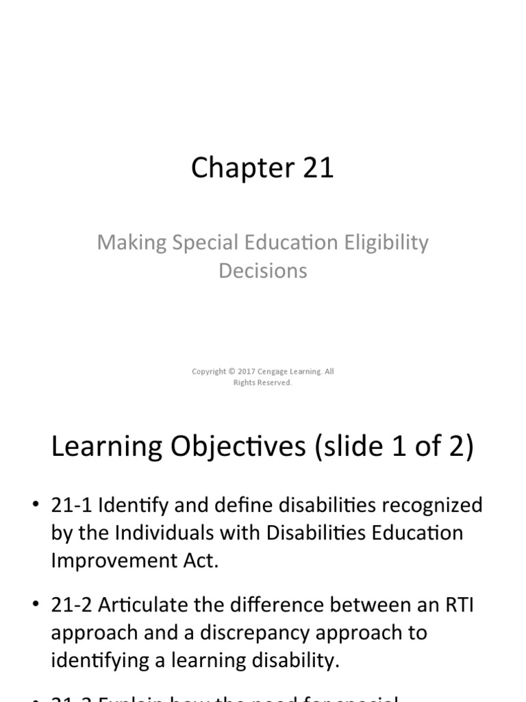 Salvia 13e PPT ch21 | PDF | Special Education | Learning Disability