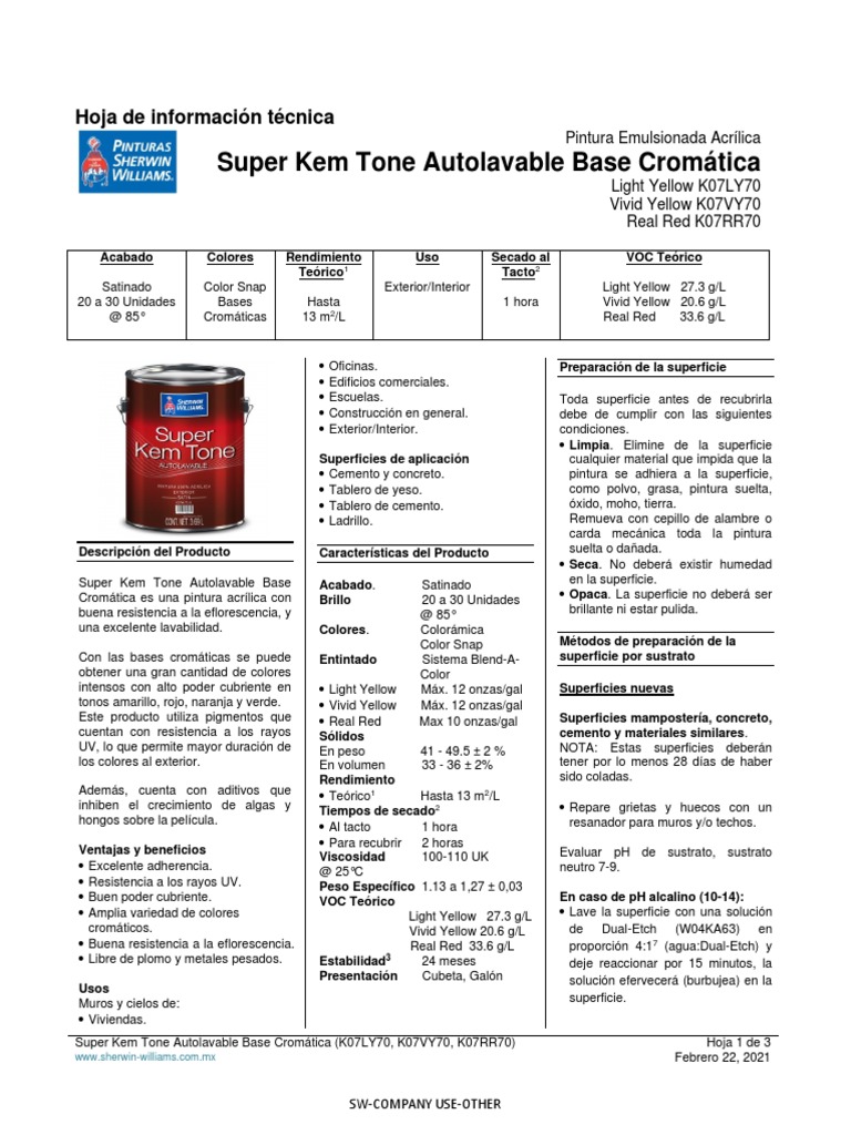 Línea K07 Super Kem Tone Autolavable Bases Cromáticas | PDF | Pintar ...