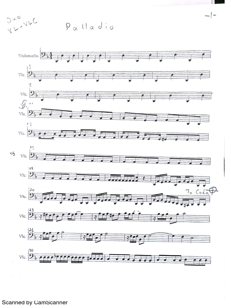 Palladio Cello Sheet Music PDF | PDF